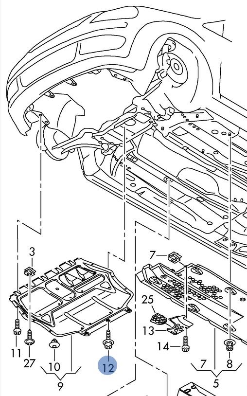 Винт М6x20 крепления пластиковой защиты моторного отсека — Volkswagen ...