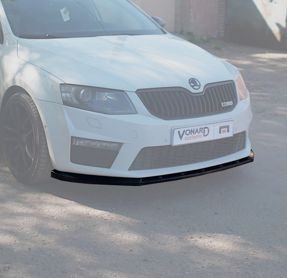 Сплиттер передний для Skoda Octavia 3 A7 RS (ребра) — Vonard-tuning на ...