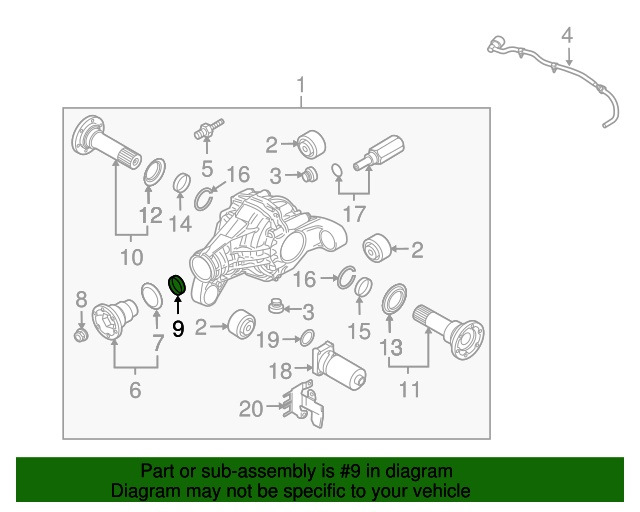0AA409189 Сальник фланца главной передачи / AUDI Q7, VW Touareg 03~ VAG ...