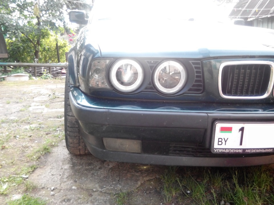 Angel Eyes Black Chrome Clear — BMW 5 series (E34), 2,5 л, 1994 года ...