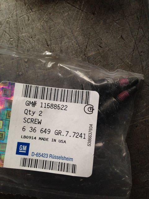 11588522 комплект болтов М6 (2 шт) GM | Запчасти на DRIVE2