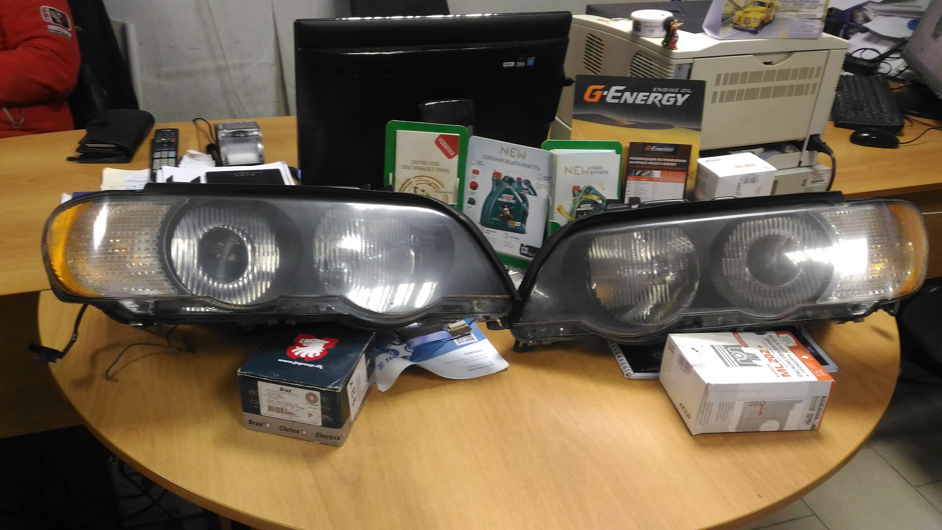 Новые фары передние и задние — BMW X5 (E53), 3 л, 2002 года ...
