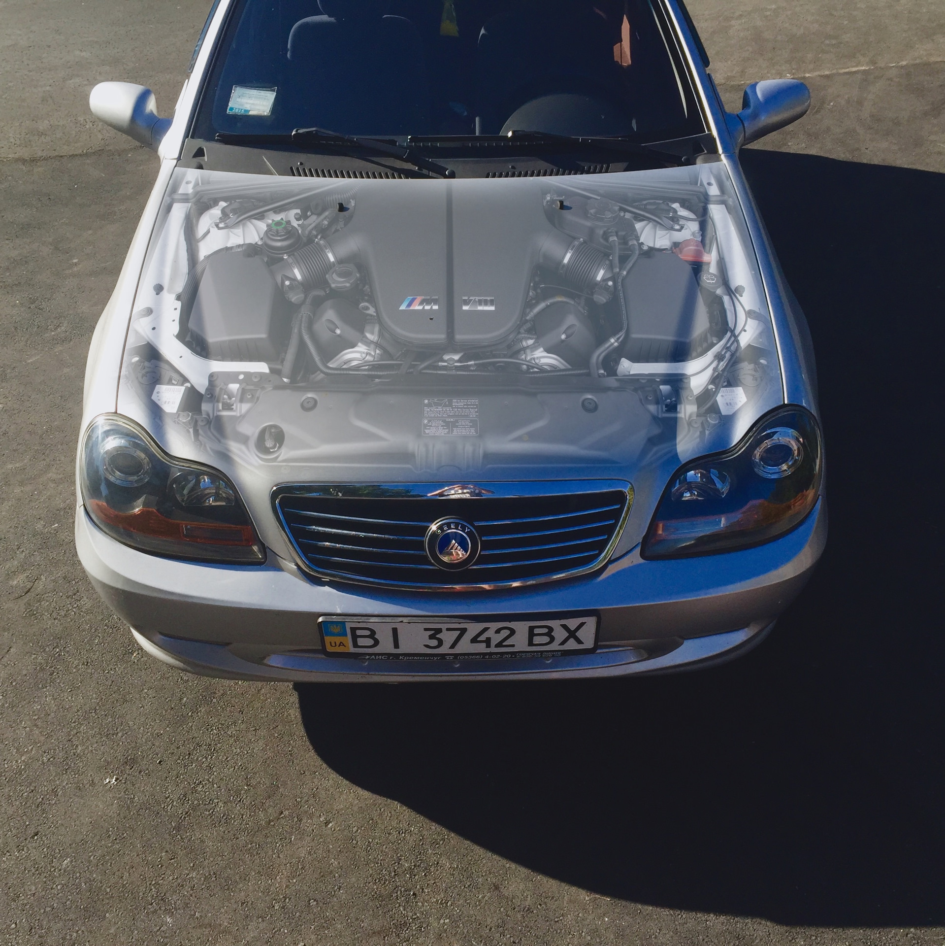 Мотор от BMW M5 F10 V10 в моей Geely CK — Geely CK, 1,5 л, 2007 года ...