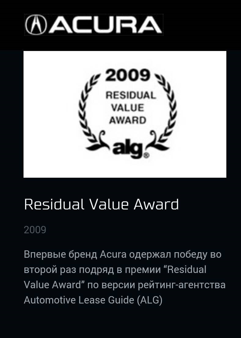 награды ACURA — DRIVE2