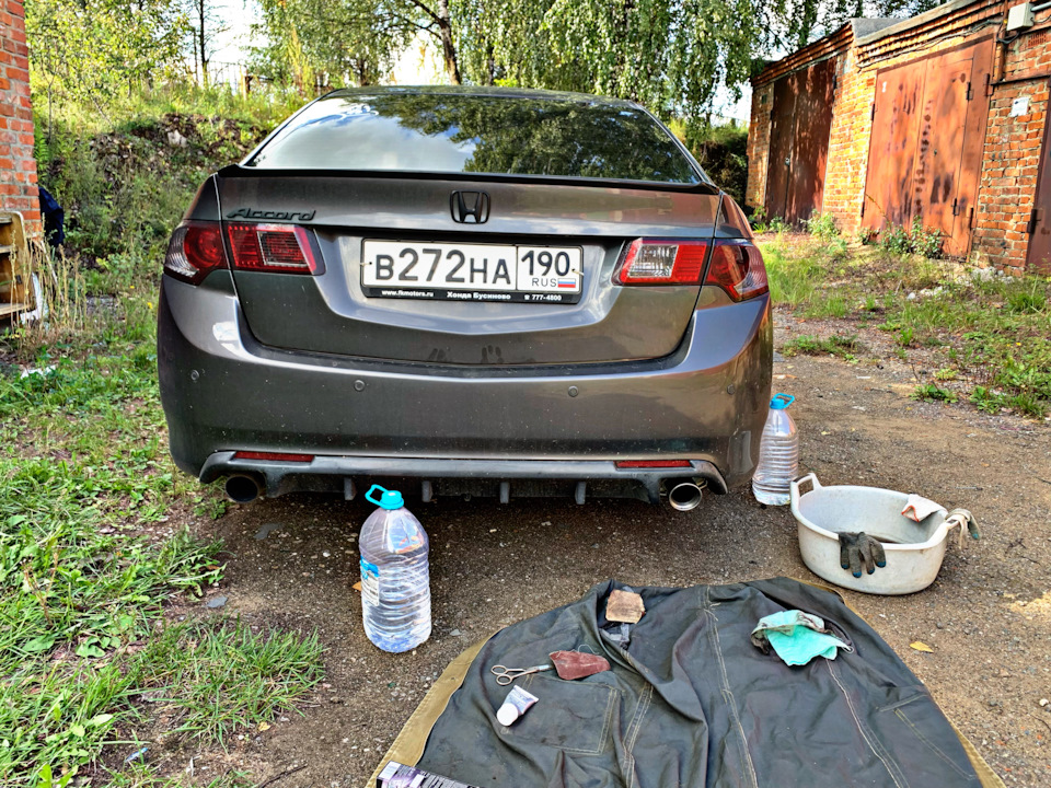 Чистка глушителей — Honda Accord (8G), 2,4 л, 2010 года | своими руками ...