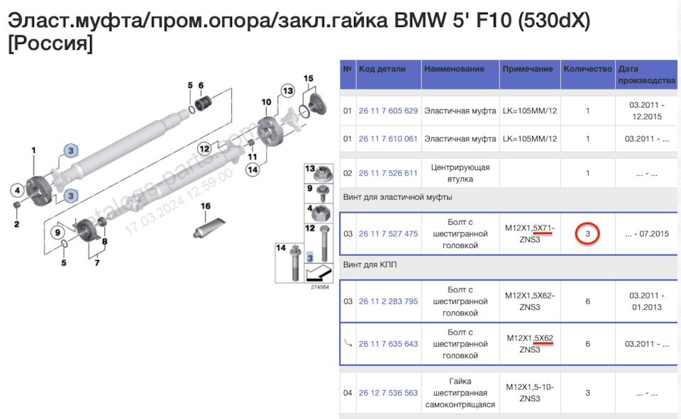 26117527475 Болт с шестигранной головкой BMW | Запчасти на DRIVE2