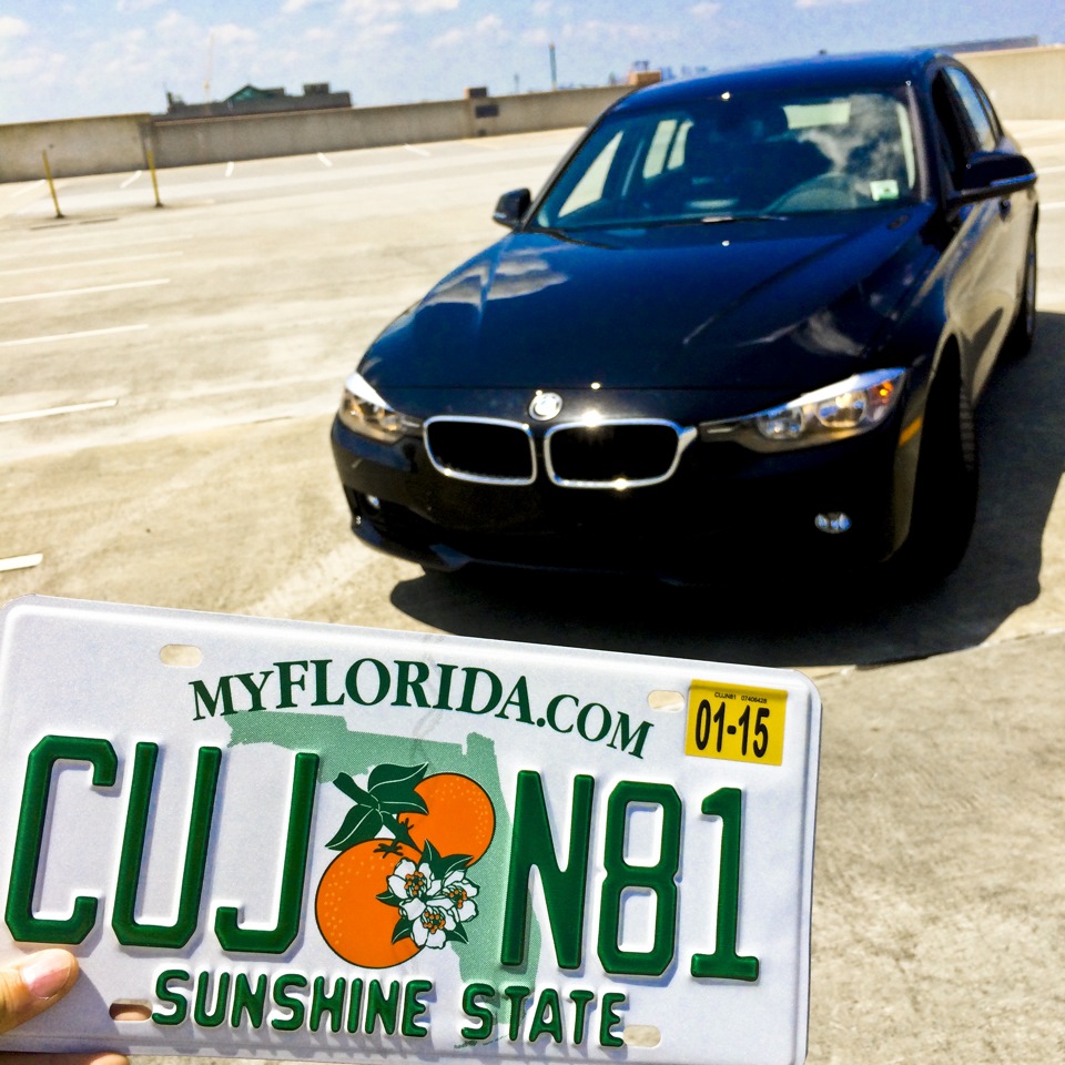 Sunshine state plate — BMW 3 series (F30), 2 л, 2014 года | налоги и ...