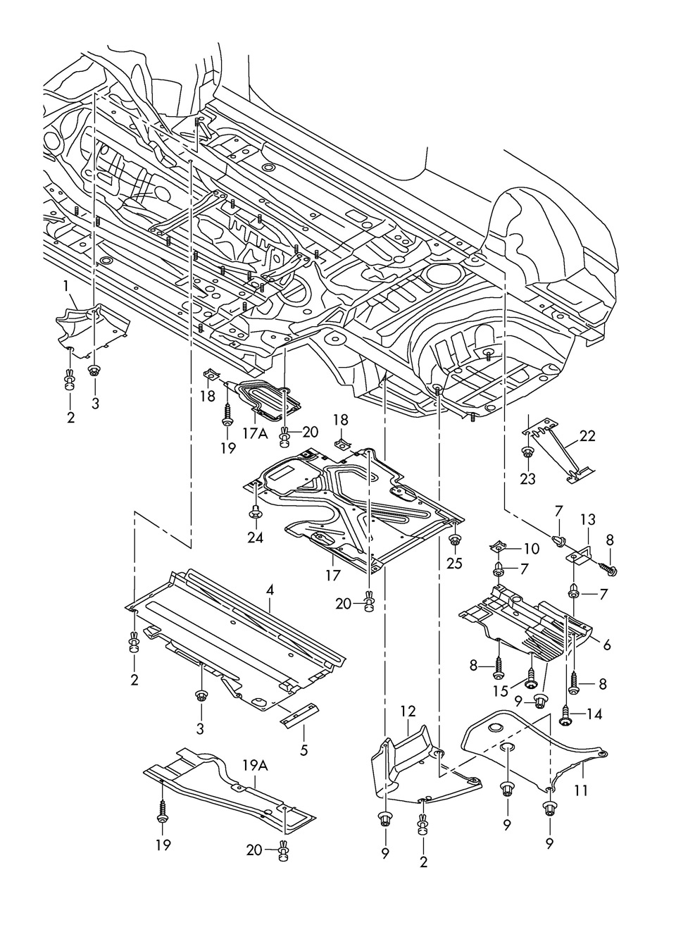 8K0825201E Защита двигателя левая передняя Audi A4 2010-2015 VAG ...