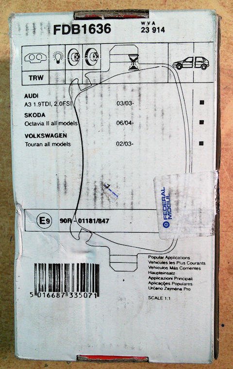 FDB1636 Комплект тормозных колодок, дисковый тормоз FERODO | Запчасти ...