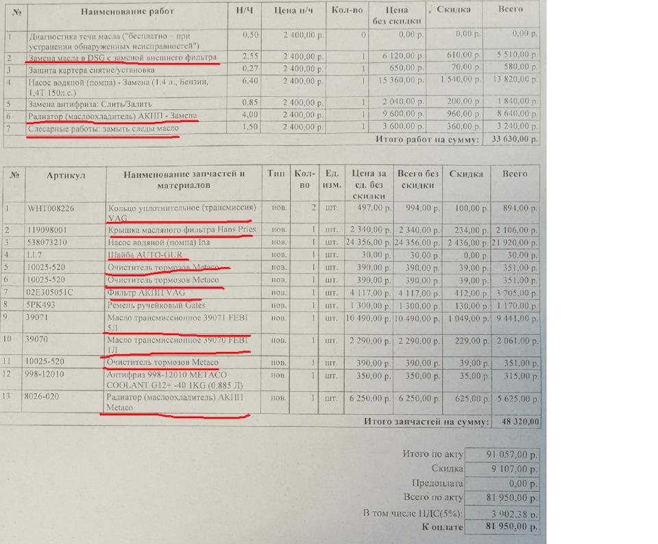 Замена телообменника и масла в коробке передач — Volkswagen Tiguan (1G ...