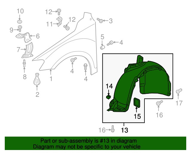 5NA805911AD Подкрылок передний левый Volkswagen Tiguan VAG | Запчасти ...
