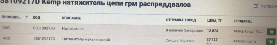 058109217D Натяжитель цепи VAG | Запчасти на DRIVE2