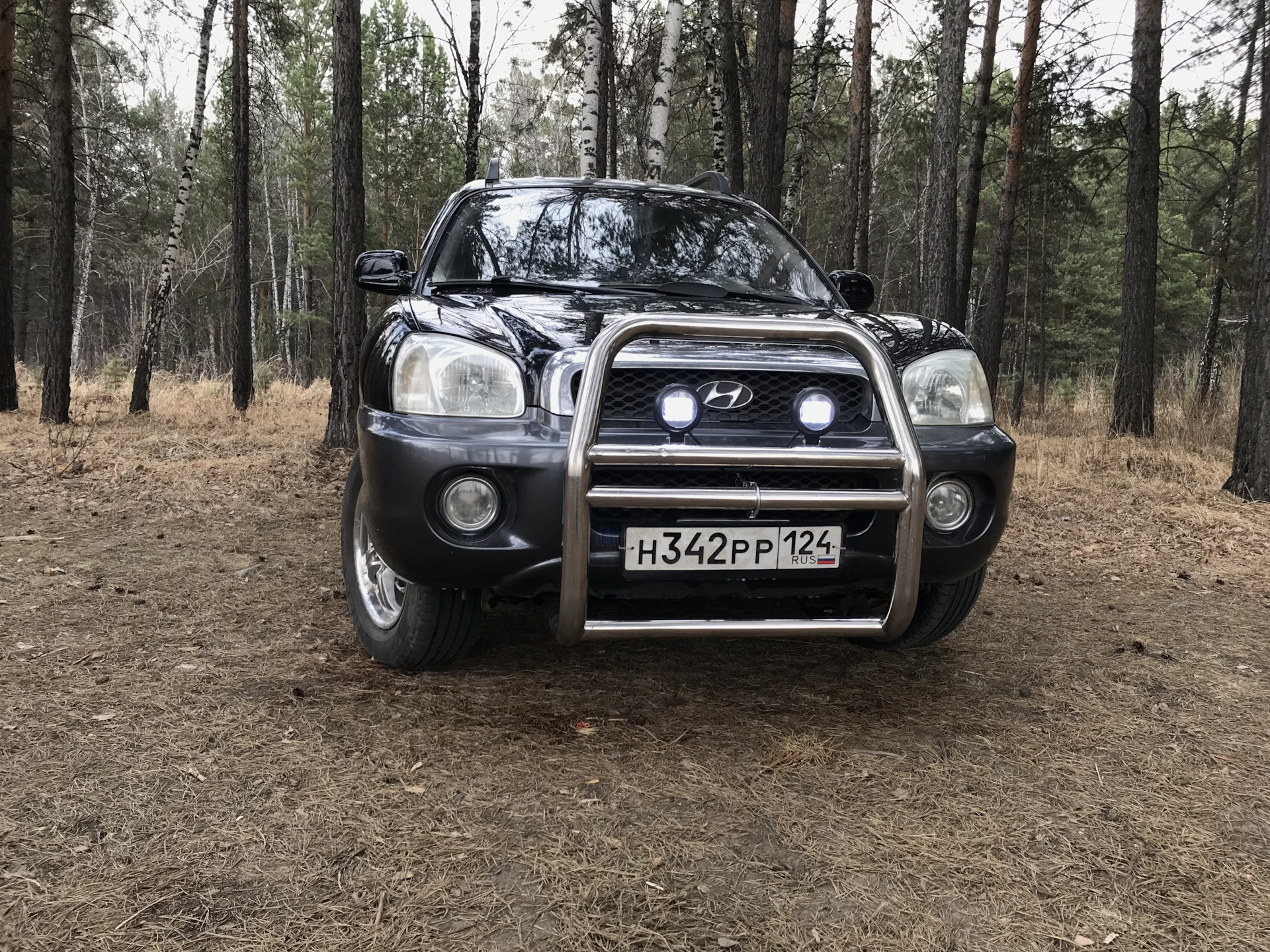 Лёгкий тюнинг. Дуга, туманки — Hyundai Santa Fe (1G), 2,4 л, 2000 года ...