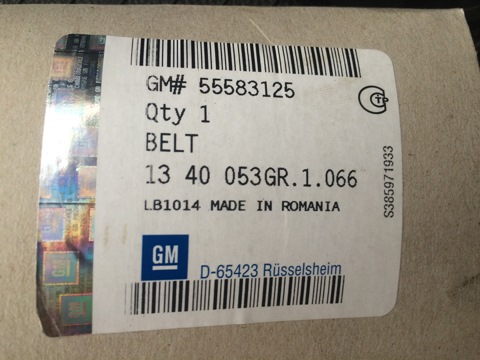 55583125 Ремень приводной (1399mm) OPEL 1,4 NET, NEL, XEL, XER GM ...