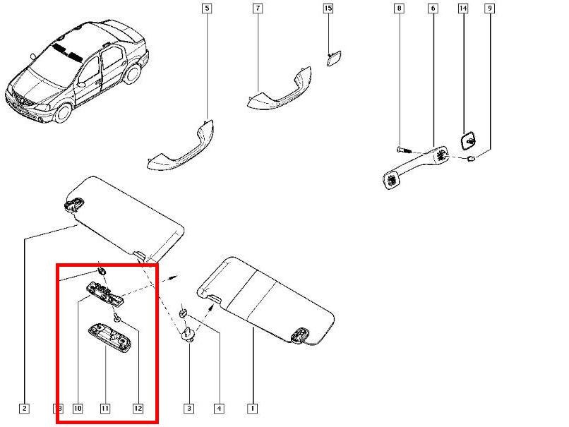 Футляр для очков — Renault Logan (1G), 1,4 л, 2006 года | аксессуары ...