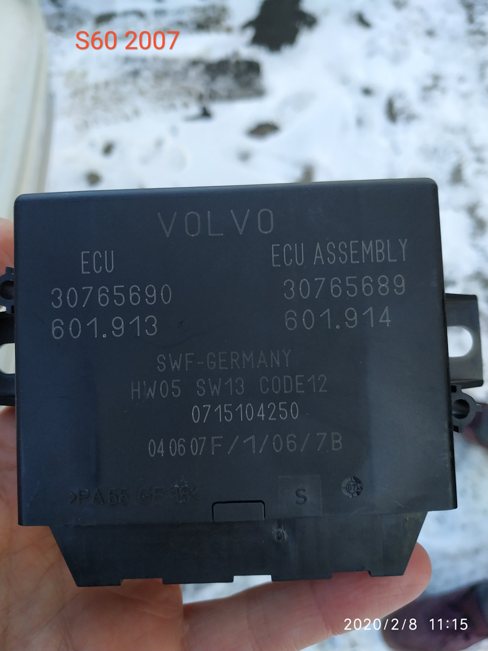 30765689 Блок управления парктрониками для XC90 Volvo | Запчасти на DRIVE2