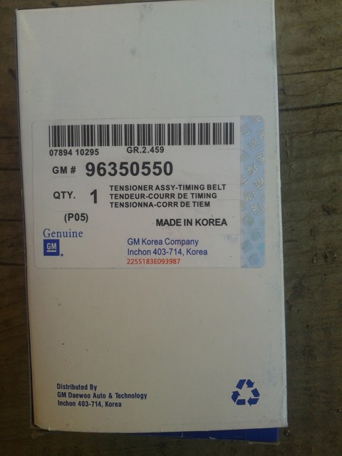 96350550 Ролик натяжителя ремня ГРМ DOHC 1.4-1.6 GM | Запчасти на DRIVE2