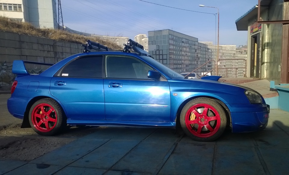 Red TE37 на СТИхе — Subaru Impreza WRX STI (GD), 2 л, 2003 года ...