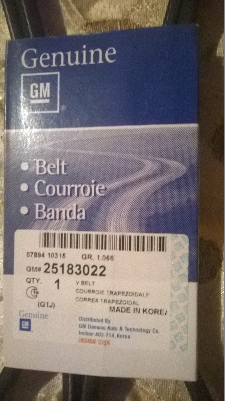 25183022 Ремень приводной GM | Запчасти на DRIVE2