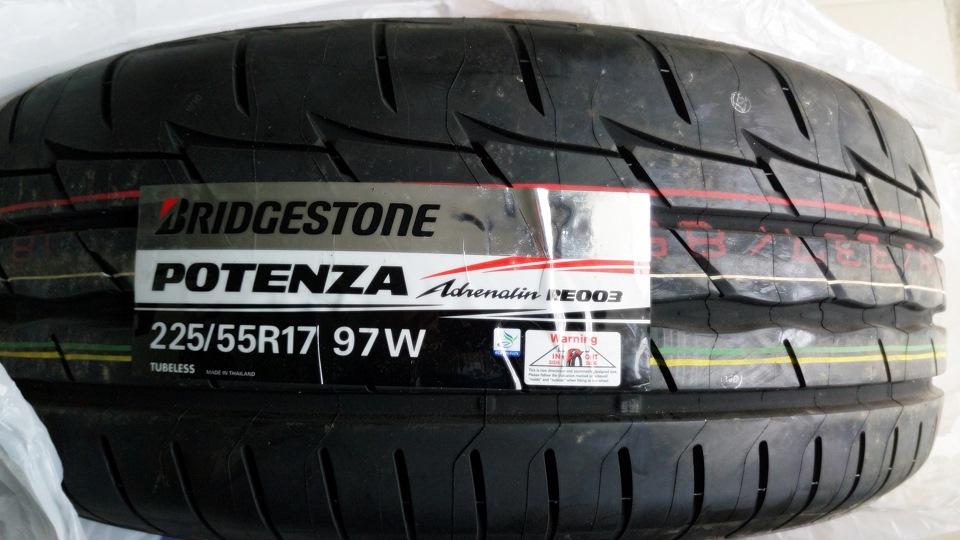 Bridgestone Potenza Adrenalin RE003 225/55 r17 — Toyota Avensis III, 2 л, 2009 года | шины | DRIVE2