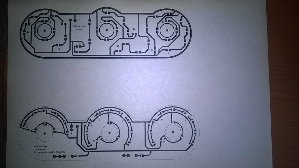 Замена штатной подсветки блока управления отопителем Hyundai Accent на печатную плату получаем