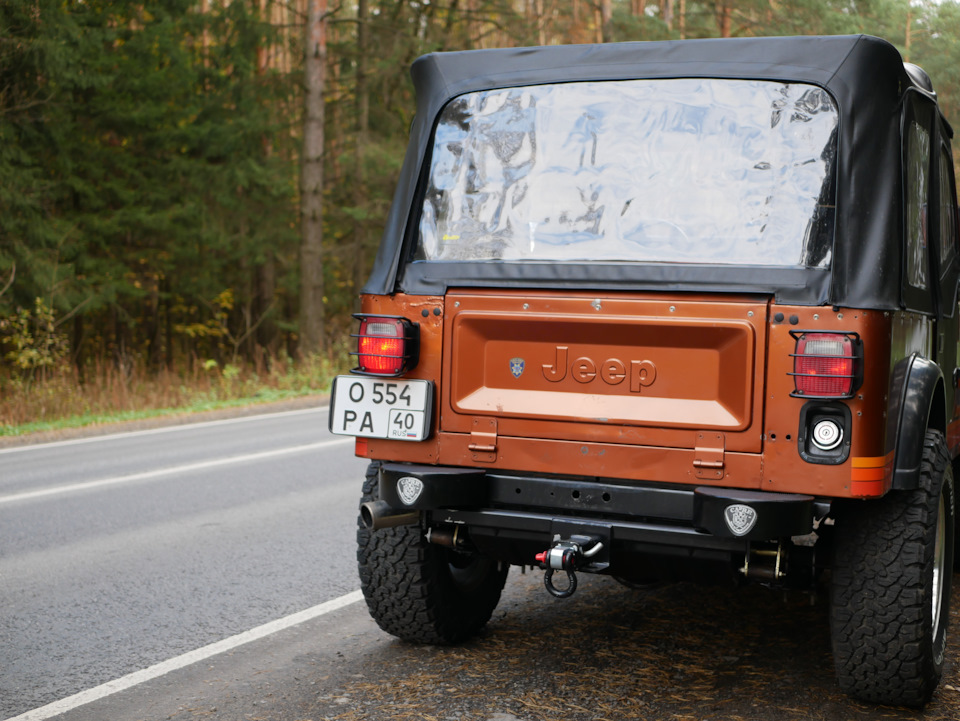 В ожидании нового квадратного стандарта г/н. Держатель номера от TJ. — Jeep CJ, 4,2 л, 1985 года ...