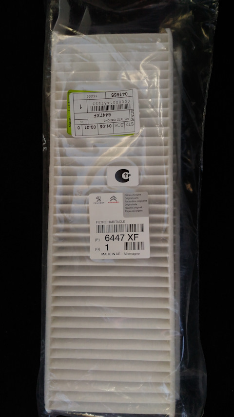 6447XF Фильтр салона Peugeot Citroen | Запчасти на DRIVE2