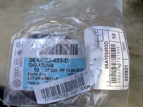 06A103483D Прокладка масляной крышки / Audi, VW, Seat, Skoda VAG ...