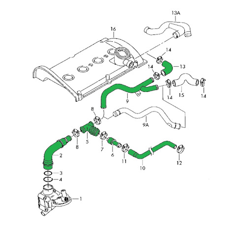 06A133528D Клапан, отвода воздуха из картера VAG | Запчасти на DRIVE2