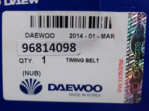 96814098 Ремень ГРМ 1,4-1,6 16V DOHC GM | Запчасти на DRIVE2