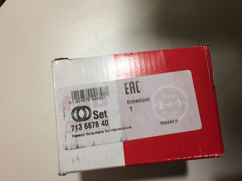 713667840 Комплект подшипника ступицы колеса FAG | Запчасти на DRIVE2