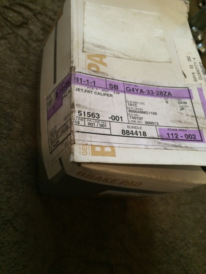 G4YA3328ZA Колодки тормозные передние Mazda | Запчасти на DRIVE2