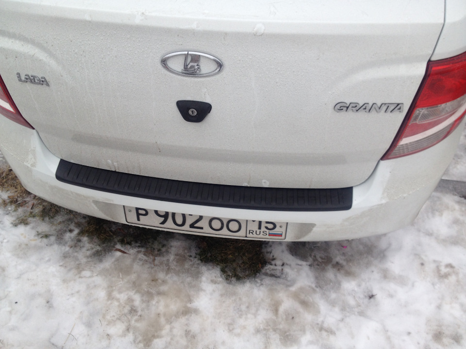 накладка на задний бампер — Lada Гранта (1G), 1,6 л, 2016 года ...
