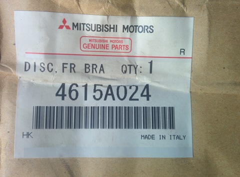 4615A024 Тормозной диск с покрытием PRO. Передняя ось Mitsubishi ...