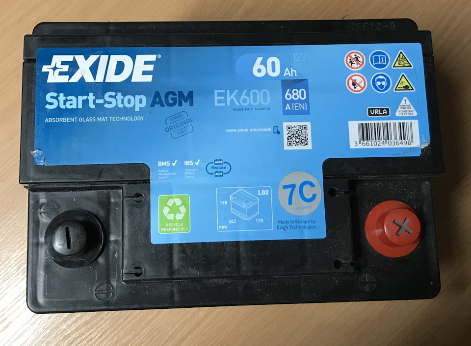 EK600 Аккумуляторная батарея EXIDE | Запчасти на DRIVE2