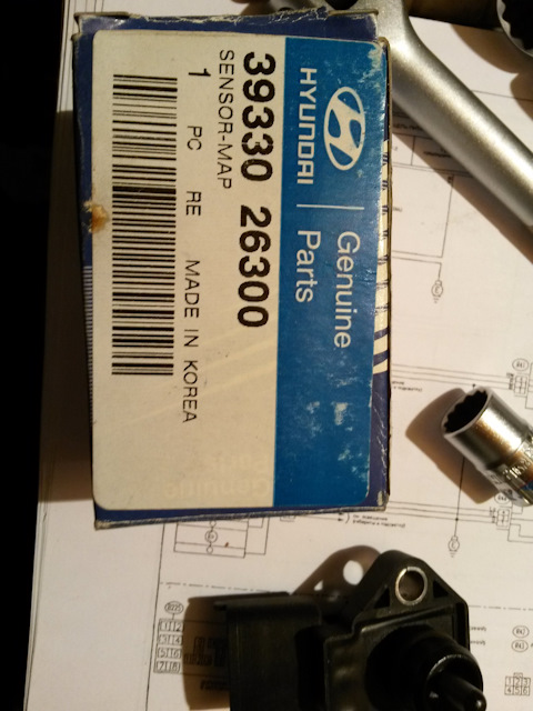 3933026300 Датчик давления воздуха во впускном коллекторе двигателя KIA ...