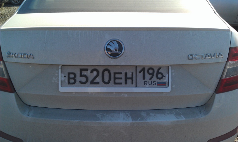 №4 Белые рамки гос. номера — Skoda Octavia A7 Mk3, 1,8 л, 2014 года ...