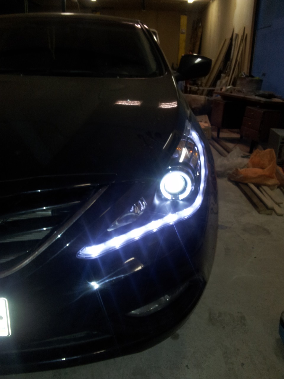 Вернул родные передние фары — Hyundai Sonata VI (YF), 2 л, 2011 года ...