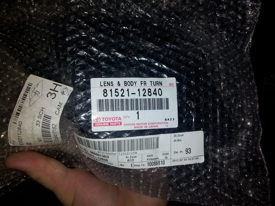 8152112840 Фара поворотника TOYOTA LEXUS | Запчасти на DRIVE2