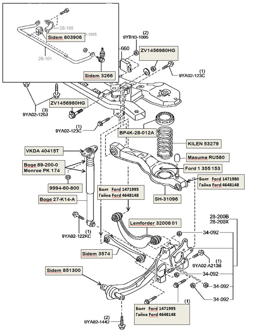 9YA02123C Болт Mazda | Запчасти на DRIVE2
