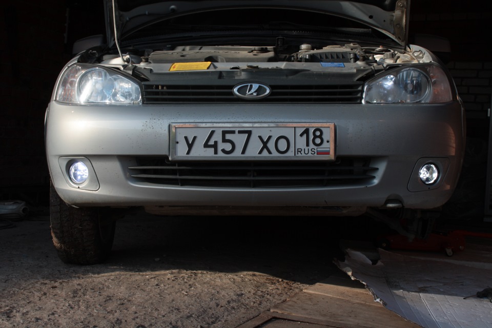 Замена ПТФ. Диоды в ПТФ в качестве ДХО. — Lada Калина Универсал (1G), 1 ...