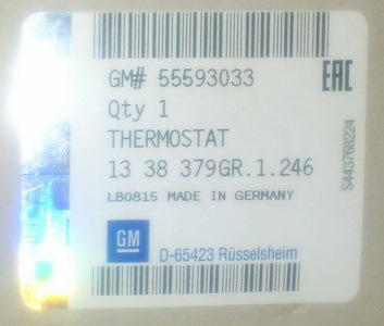 55593033 Термостатический регулируемый клапан системы охлаждения GM ...