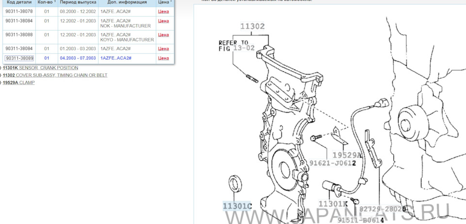 Сальники коленвала все. — Toyota RAV4 (II), 2 л, 2005 года | поломка ...