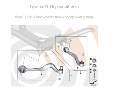 31122347965 Ремкомплект поперечного рычага подвески BMW | Запчасти на ...