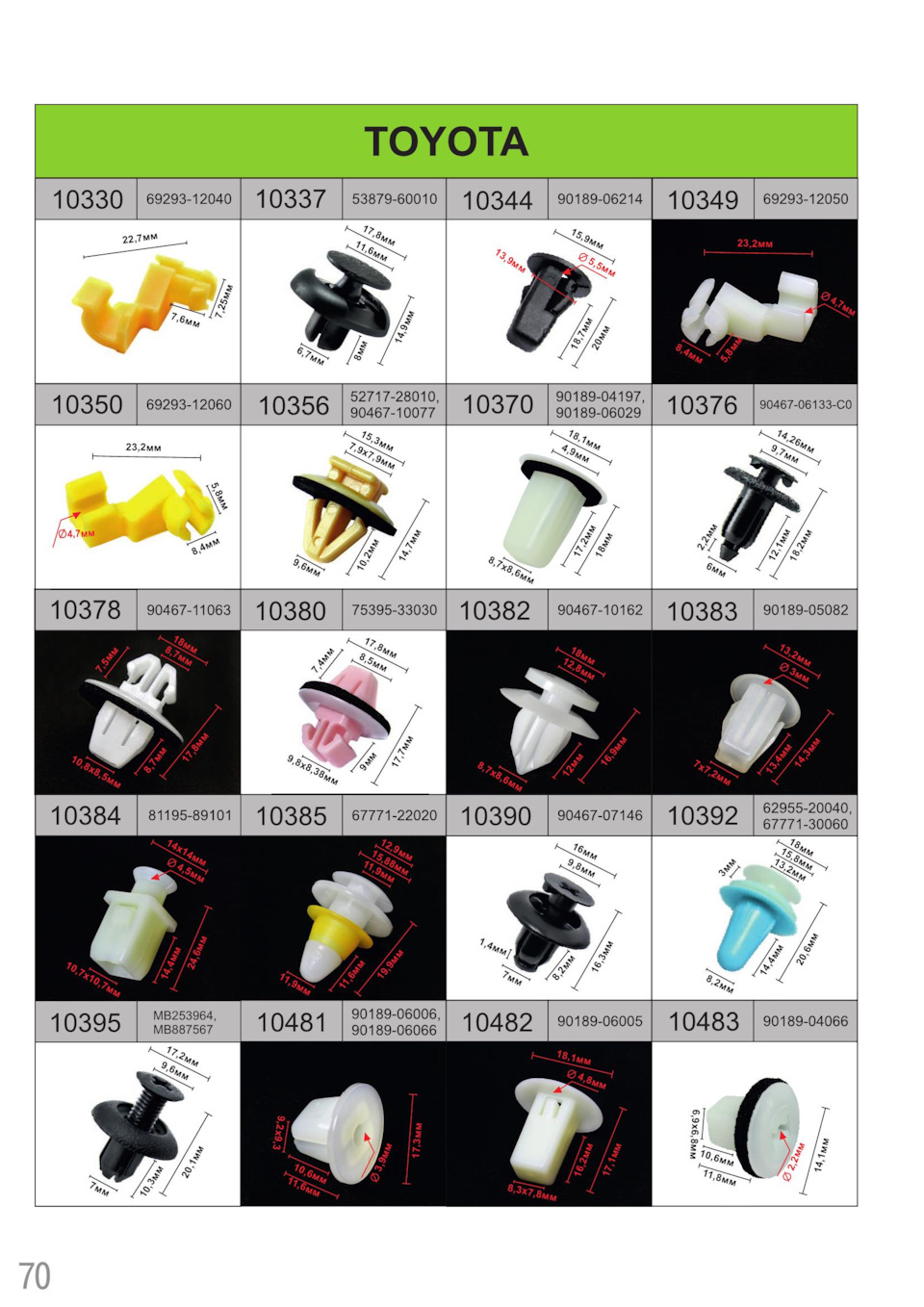 5387960010 КЛИПСА КРЕПЕЖНАЯ 65 TOYOTA LEXUS | Запчасти на DRIVE2