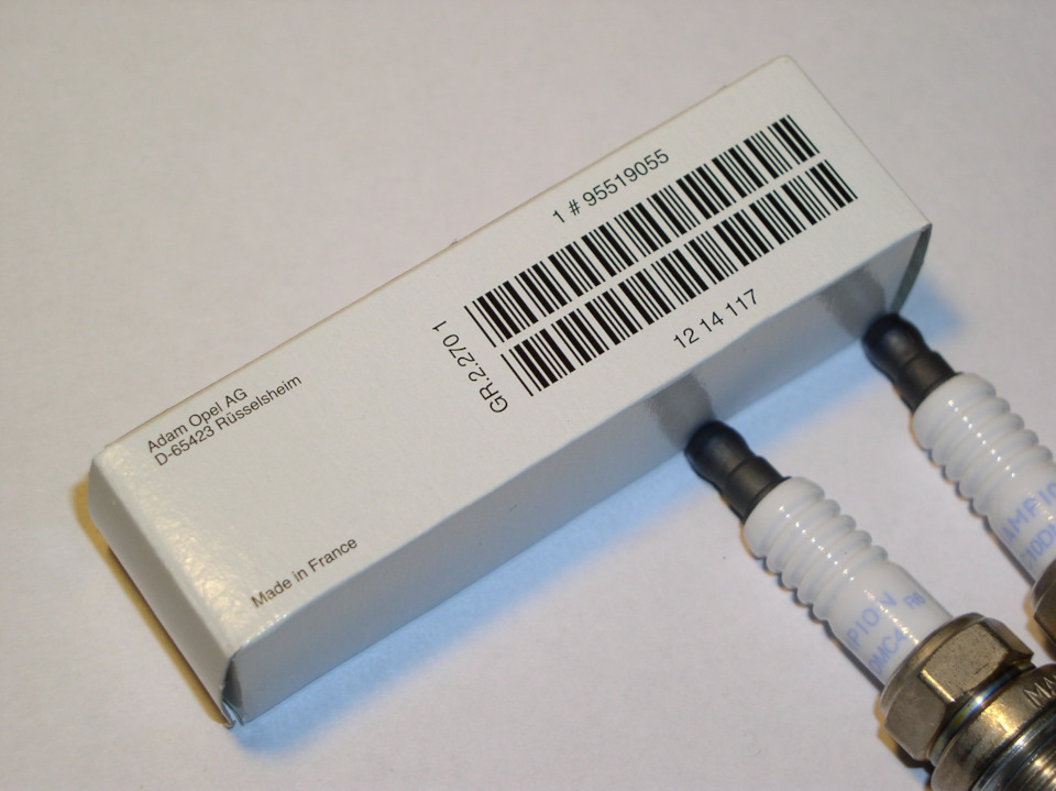 Свечи зажигания General Motors95519055 — Opel Zafira A, 1,8 л, 2000 ...