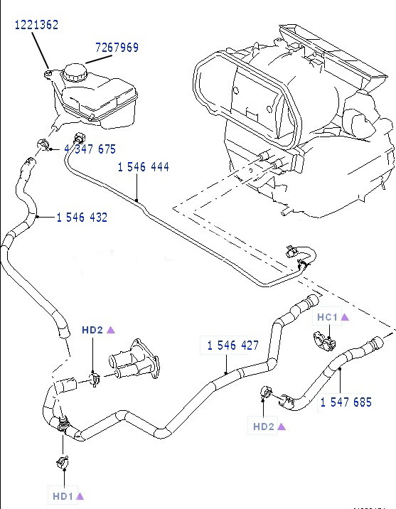 1547685 Шланг отопителя впускной / Fiesta, Fusion Zetec-S 01~ Ford ...