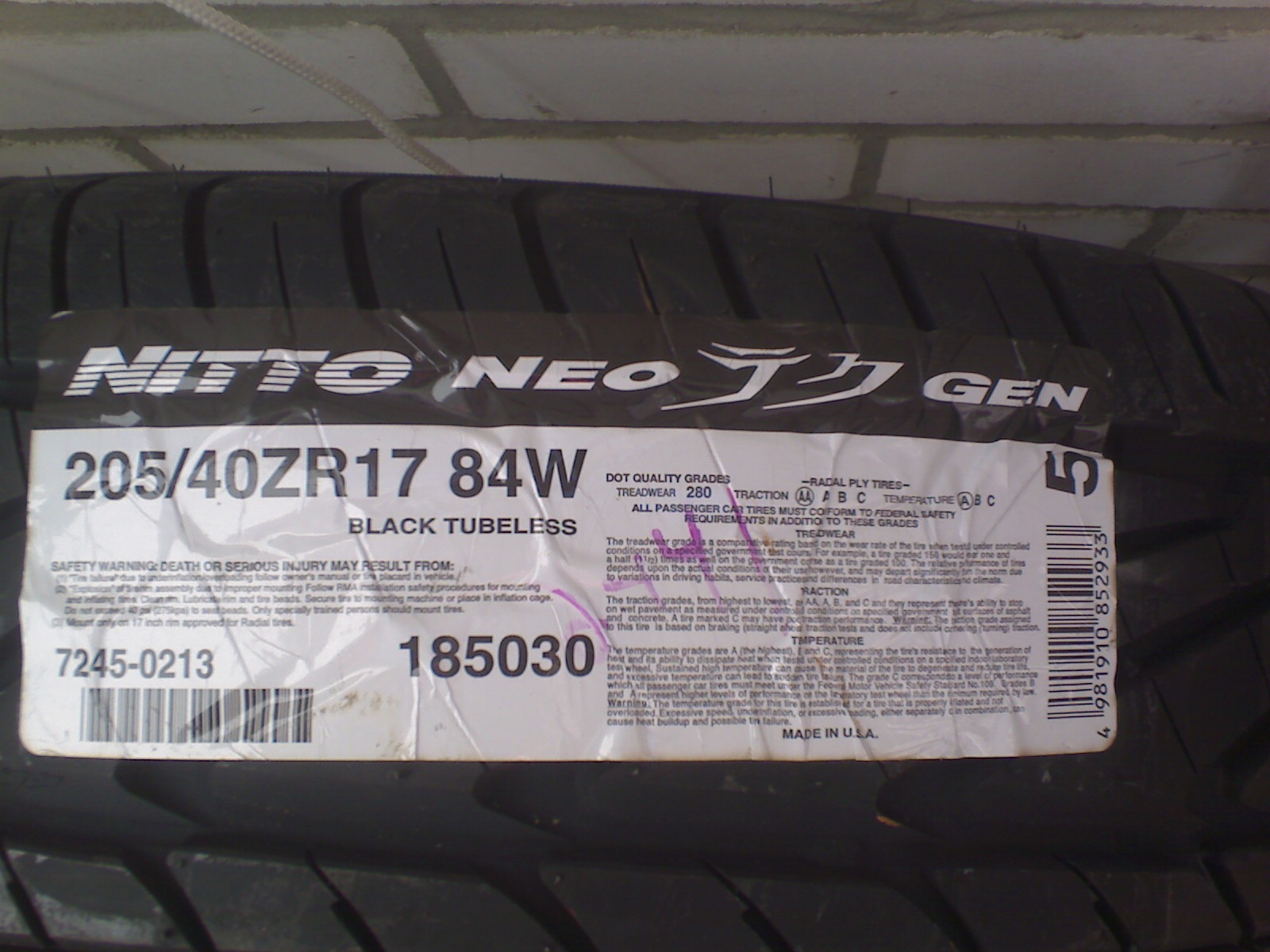 Nitto NEO Gen 205/40/17 — DRIVE2