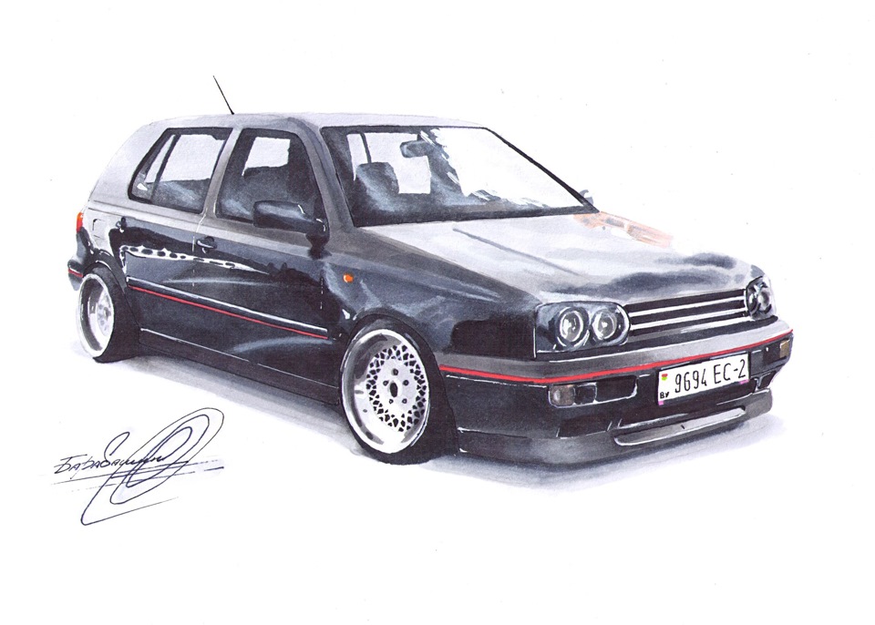 Sketch By Barabashinevgeny — Volkswagen Golf GTI Mk3, 2 л, 1993 года ...