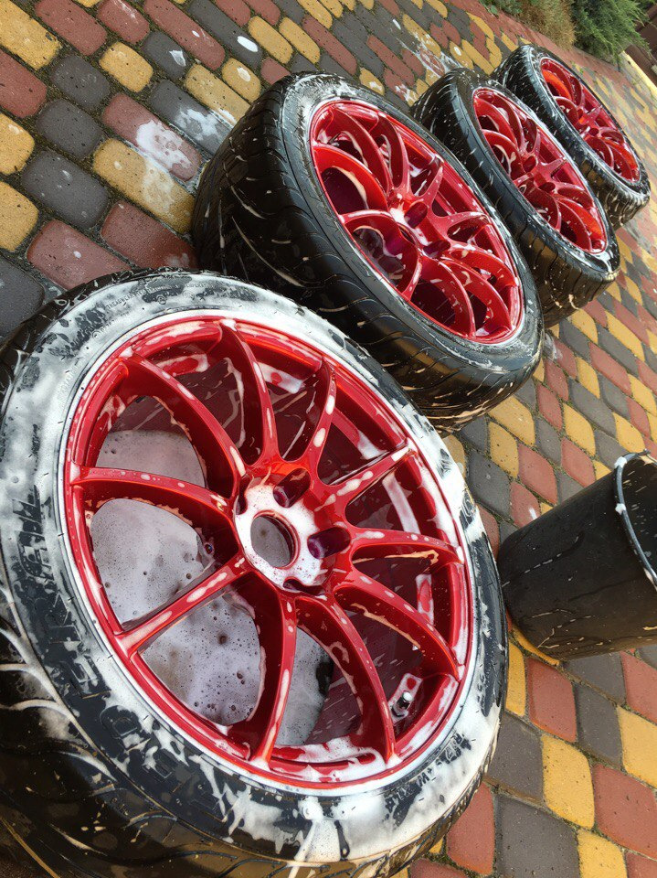 STI-лизация новых дисков, покраска в Candy Red — Subaru Impreza WRX STI ...